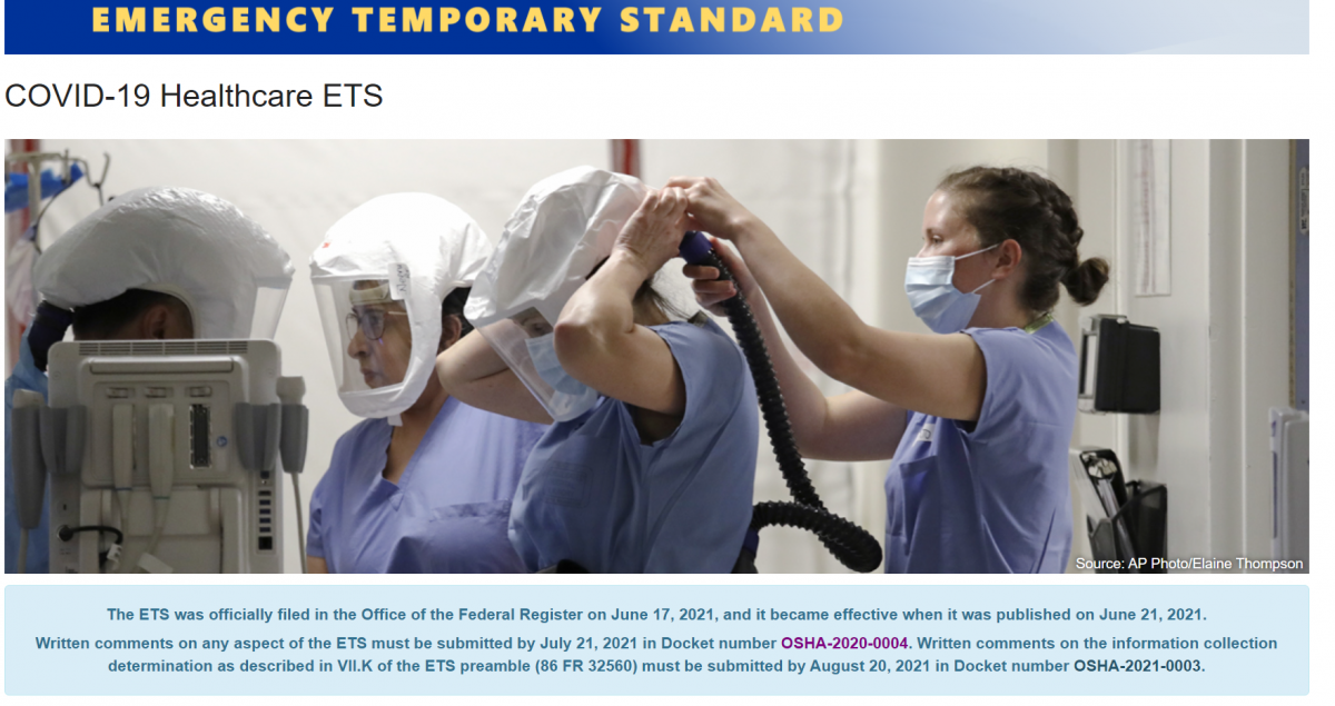 OSHA Emergency Standard Gives Nurses New Protections from COVID-19 ...